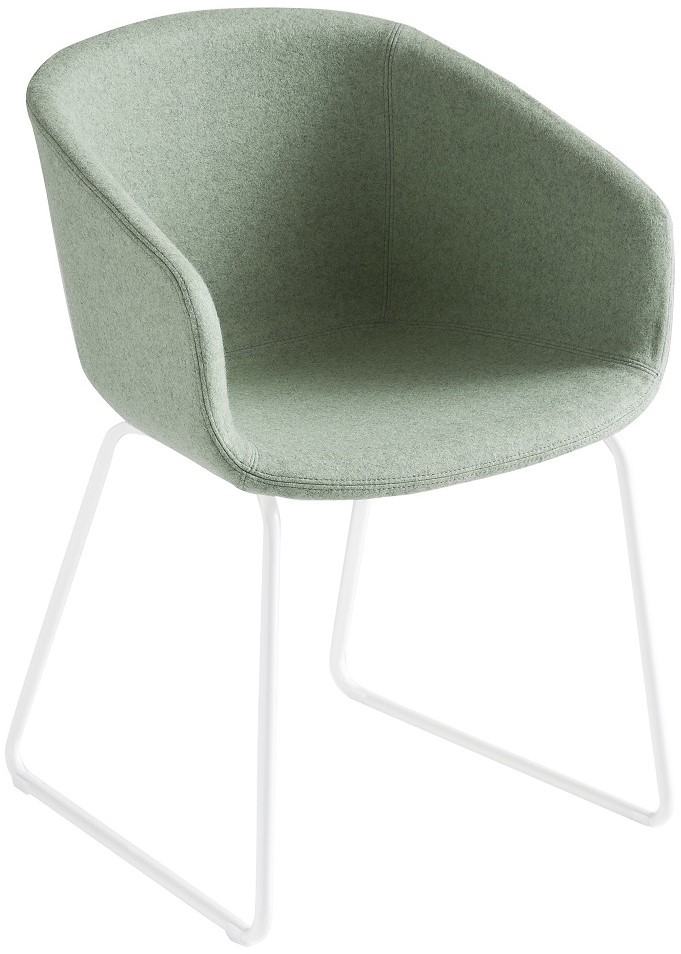 Brave/Basket full SL - Gestoffeerde kuipstoel met sledeframe bij FP ...